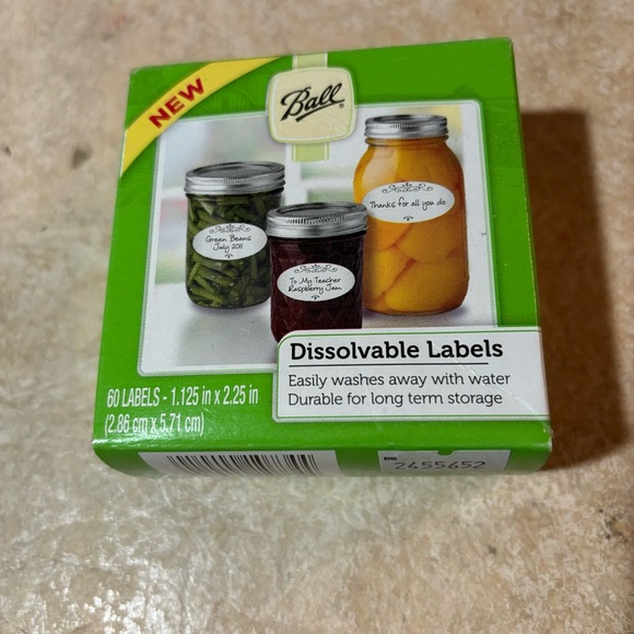 Ball | Kitchen | Ball Dissolvable Jar Labels New | Poshmark